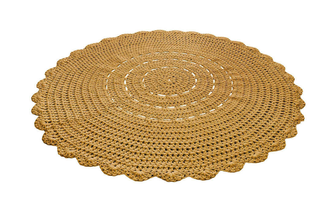 Crochet doily rug | MUSTARD – Zuri House
